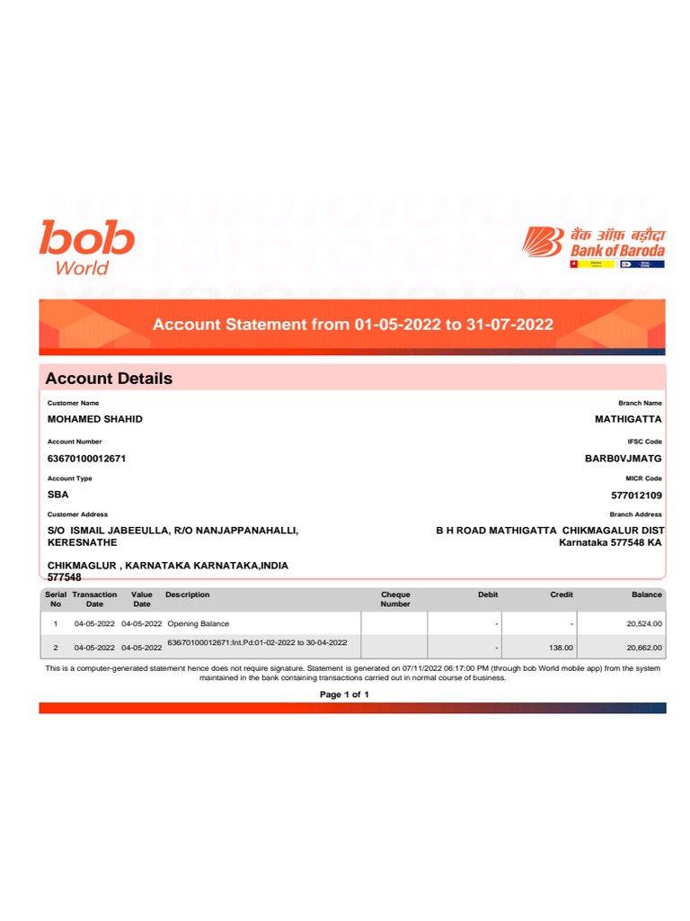 Account Statement | PDF