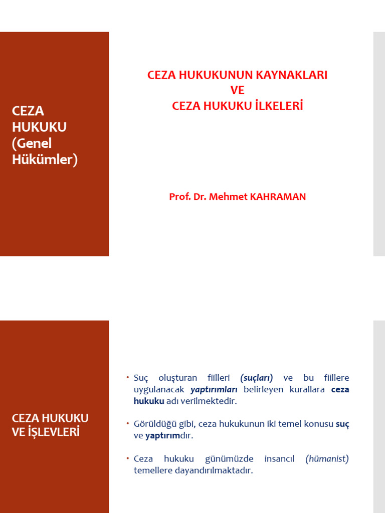 Ceza Hukuku - Kaynakları | PDF