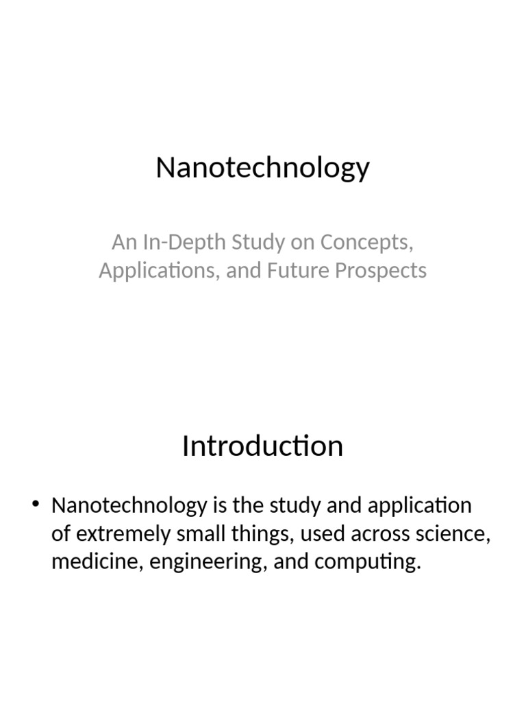 Nanotechnology: Concepts and Applications | PDF