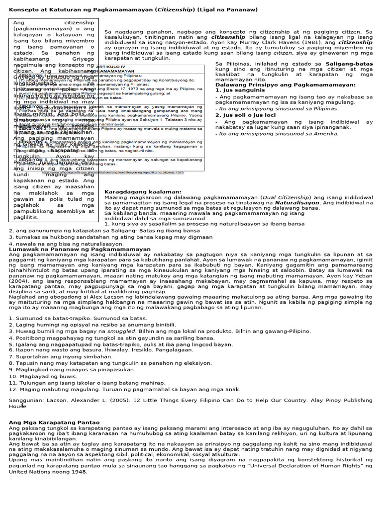 AP q4 Pagkamamamayan PDF | PDF