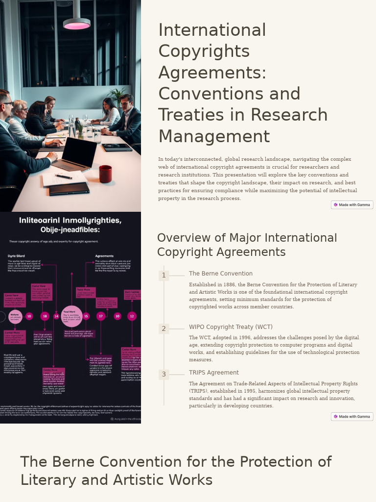 International Copyrights Agreements Conventions and Treaties in ...