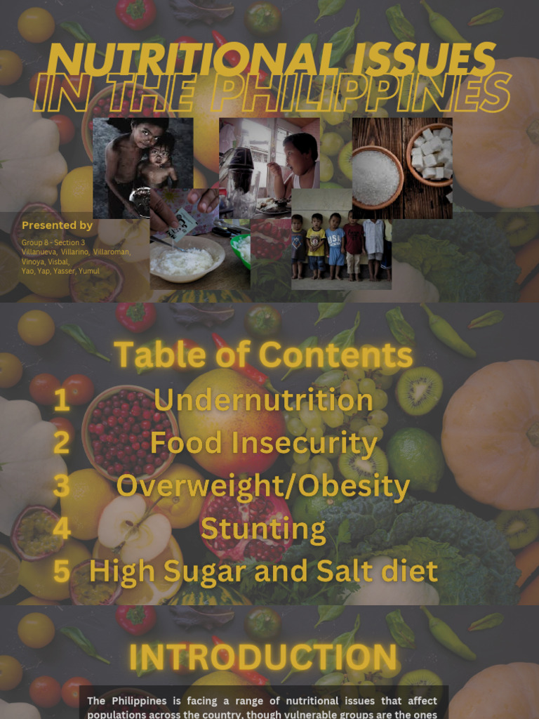 NUTRI LAB PHOTO ESSAY - ISSUES OF NUTRITION IN THE PHILIPPINES - Sec 3 ...