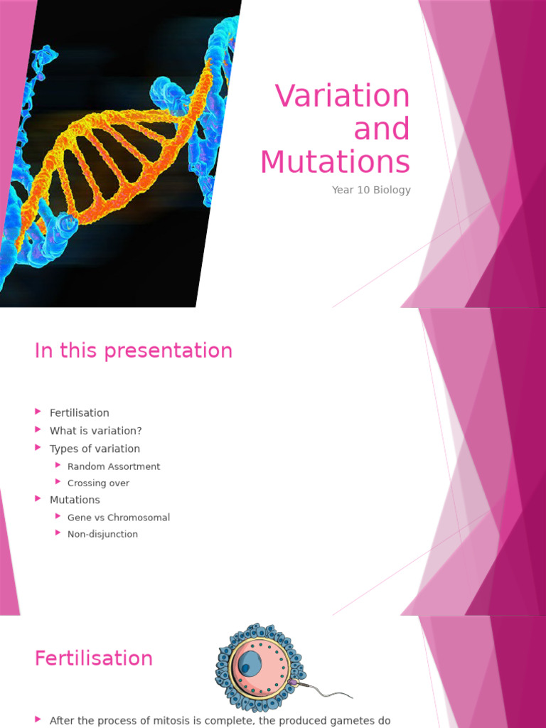 Variation and Mutations | PDF | Fertilisation | Genetic Diversity