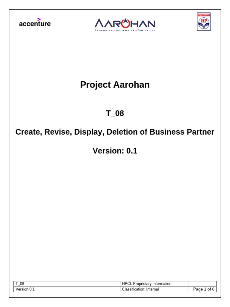 T - 08 - Create, Revise, Display, Deletion of Business Partner | PDF