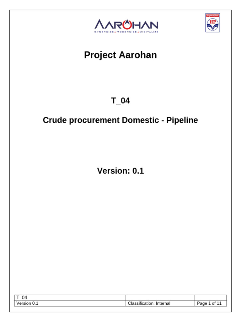 T 04 Crude Procurement Domestic Pipeline | PDF | Invoice | Petroleum