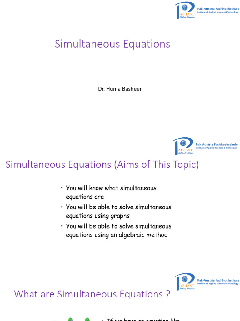 Solving Simultaneous Equations Methods | PDF