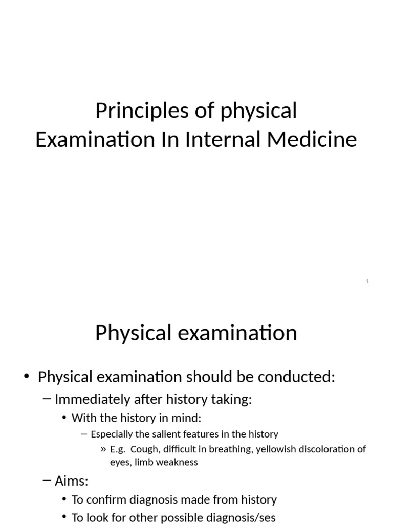 Principles of Physical Examination | PDF | Physical Examination ...