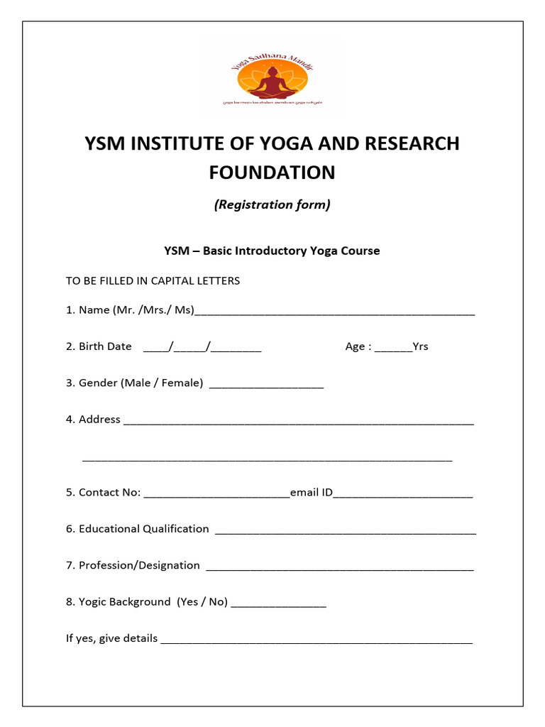YSM Regn Form | PDF