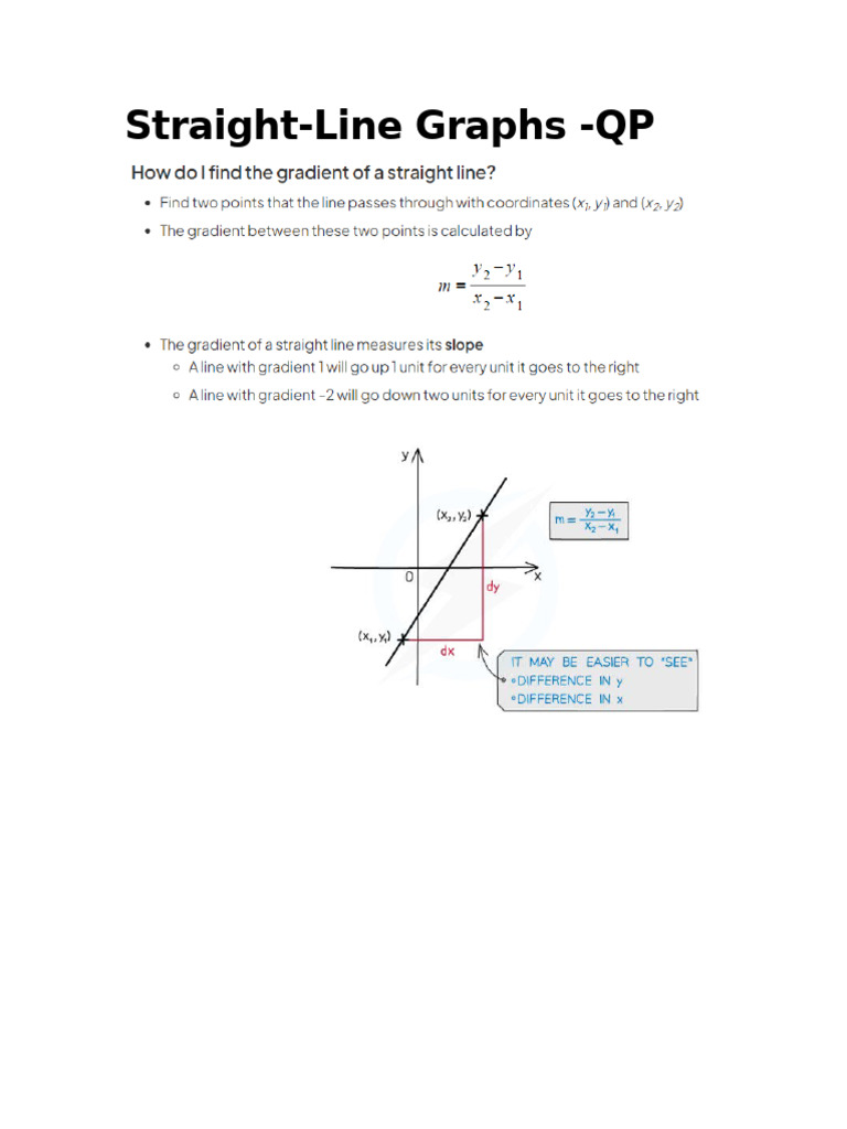 Straight-Line Graphs - QP | PDF