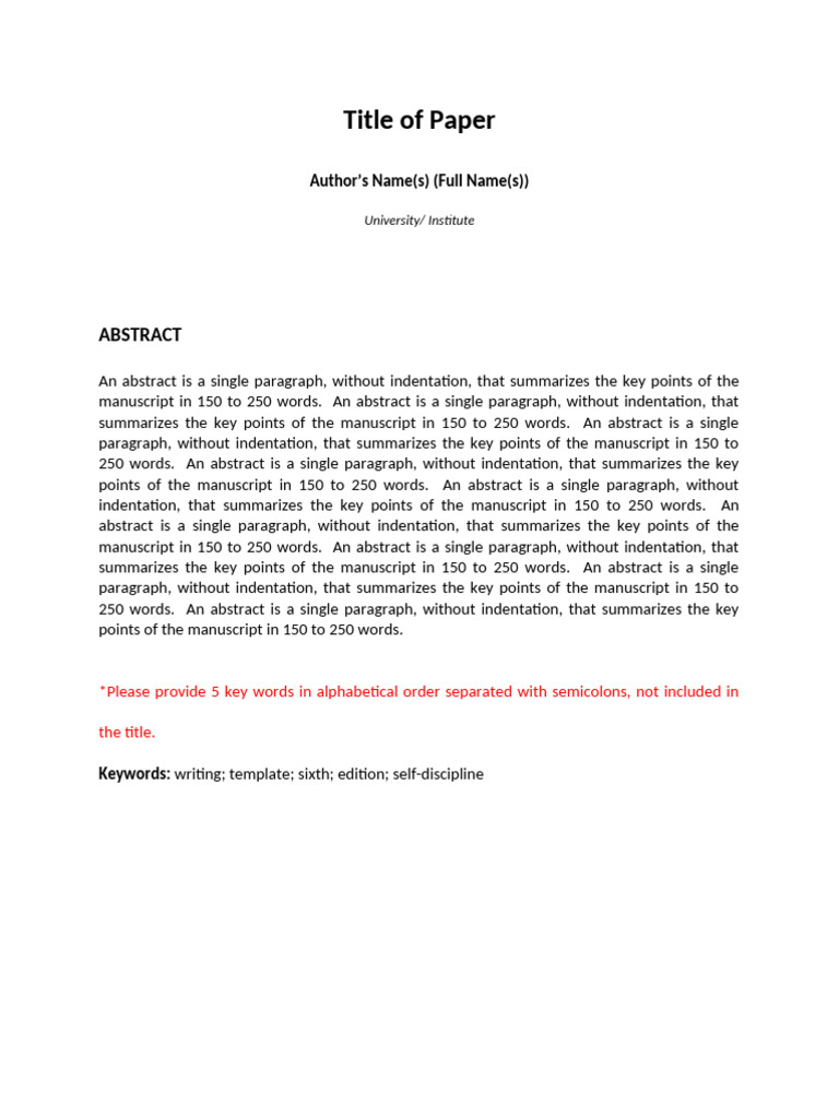 Academic Paper Template Guide | PDF