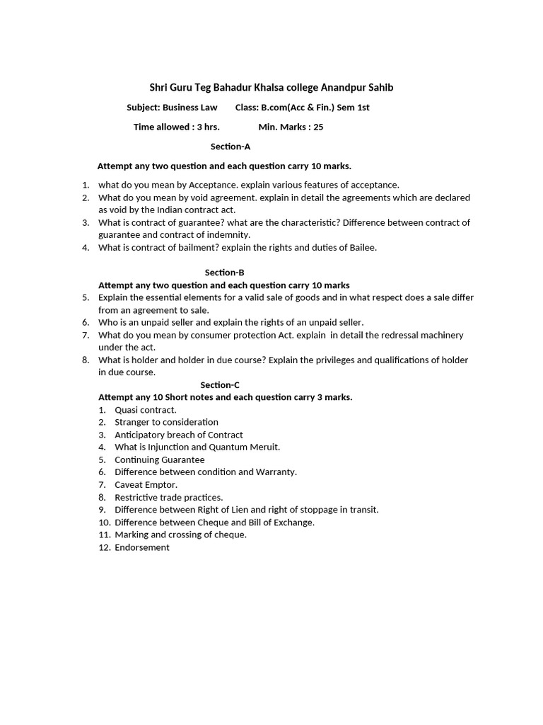 B.com (Acc & Fin) Sem 1st | PDF