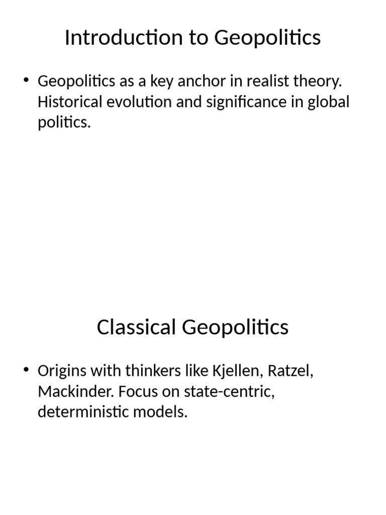 Geopolitics Presentation | PDF