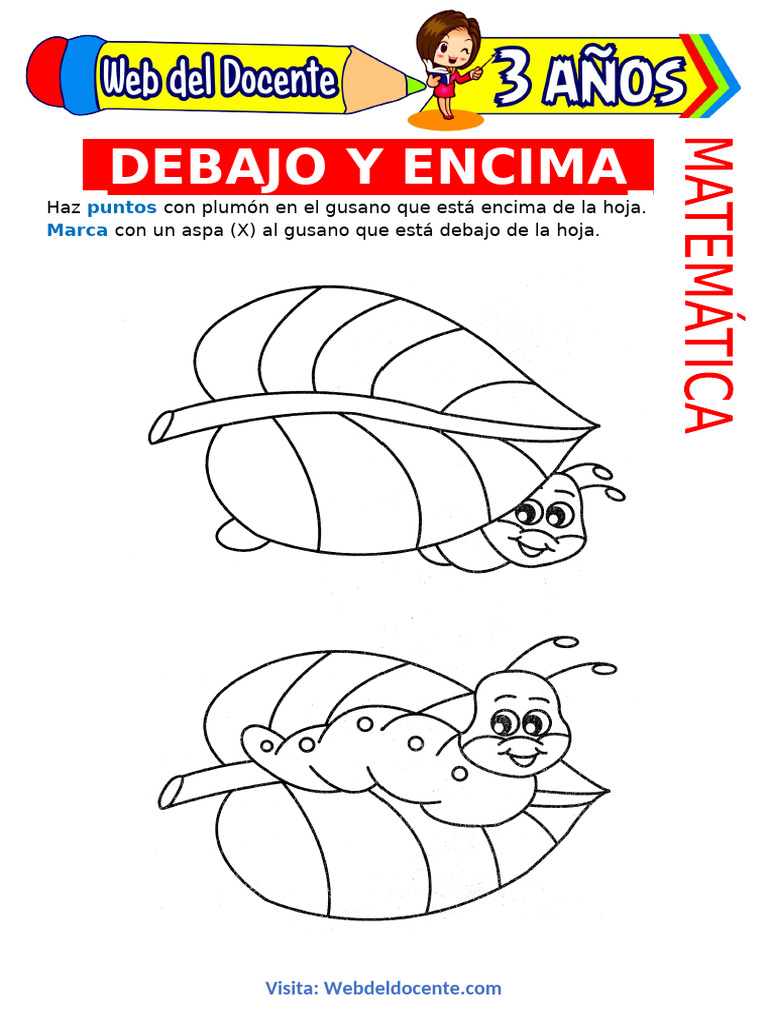 Noción de Debajo y Encima Para Niños de 3 Años | PDF