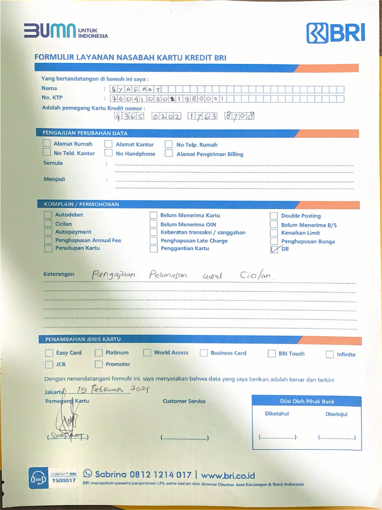 Formulir Layanan | PDF
