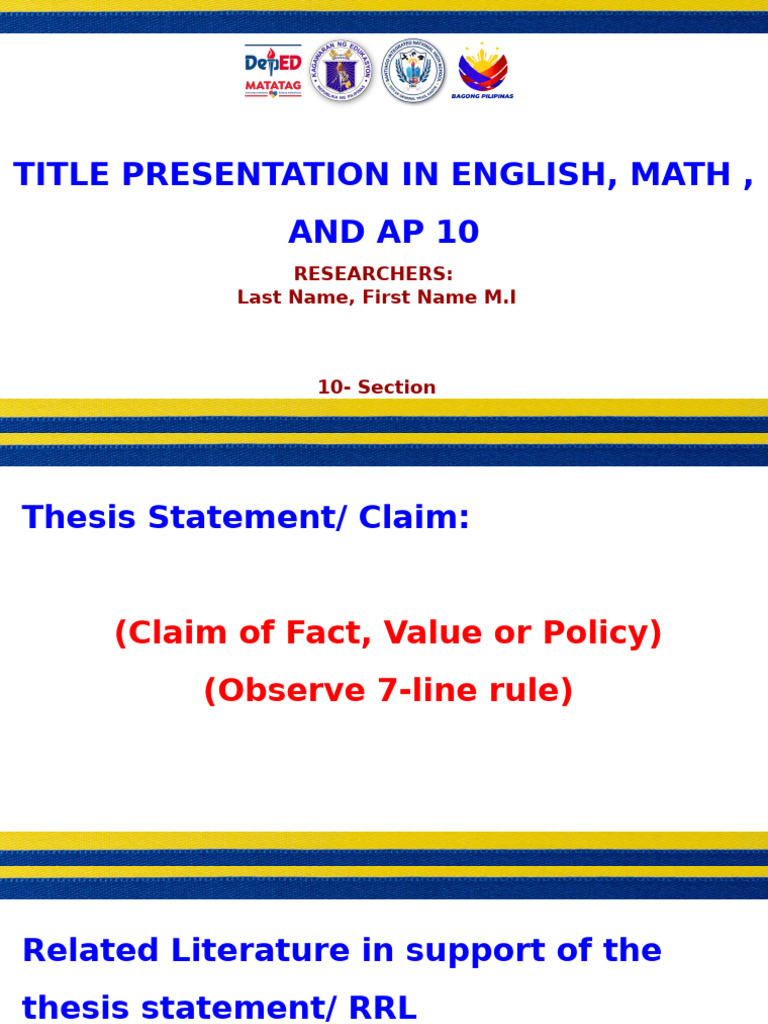 English, Math, AP 10 Thesis Guide | PDF
