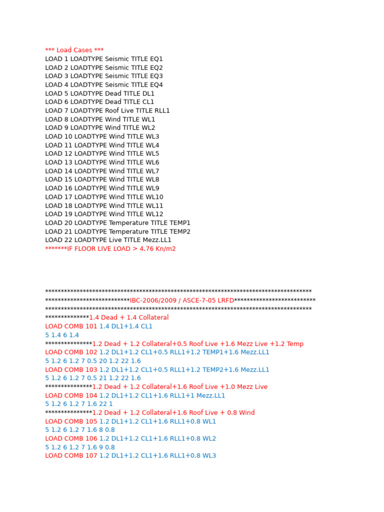 Load Combinations (IBC-2006 - ASCE-7-05) | PDF | Earthquake Engineering ...