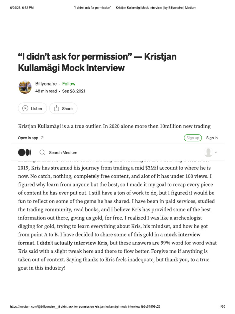 Kristjan Kullamägi - Mock Interview | PDF