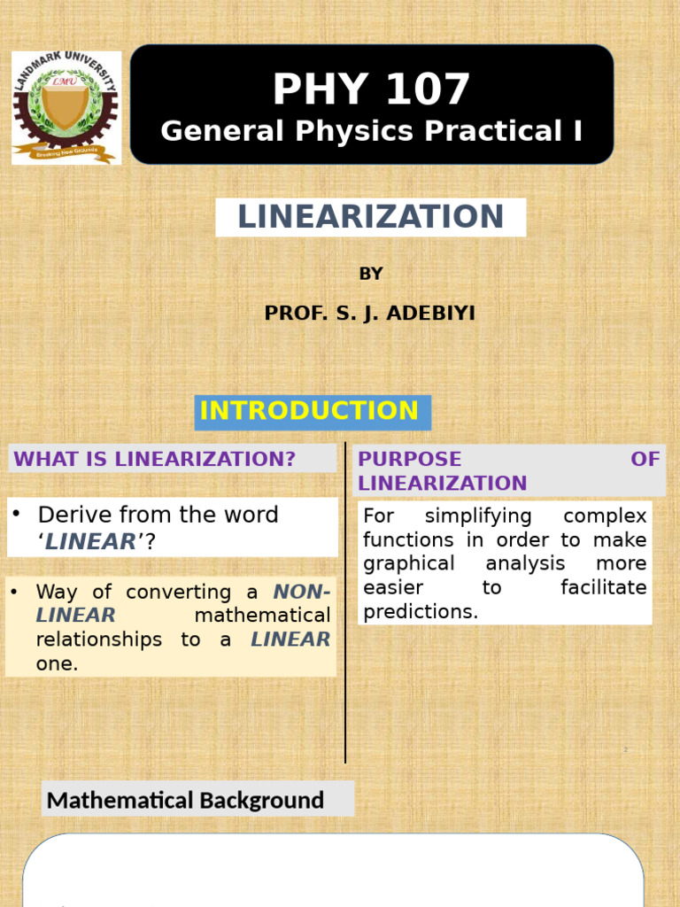 Linearization Modified Pdf Mathematical Analysis Mathematics