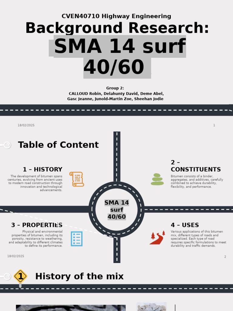 SMA 14 Surf 40/60 Bitumen Overview | PDF | Road Surface | Construction ...