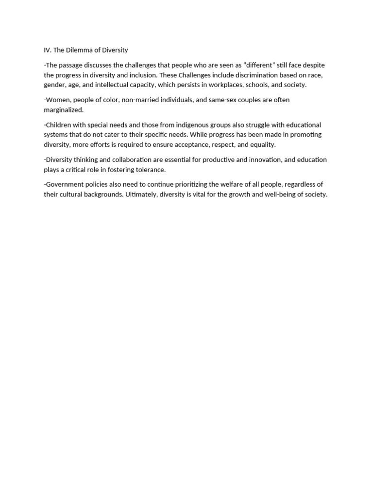 Challenges in Achieving True Diversity | PDF