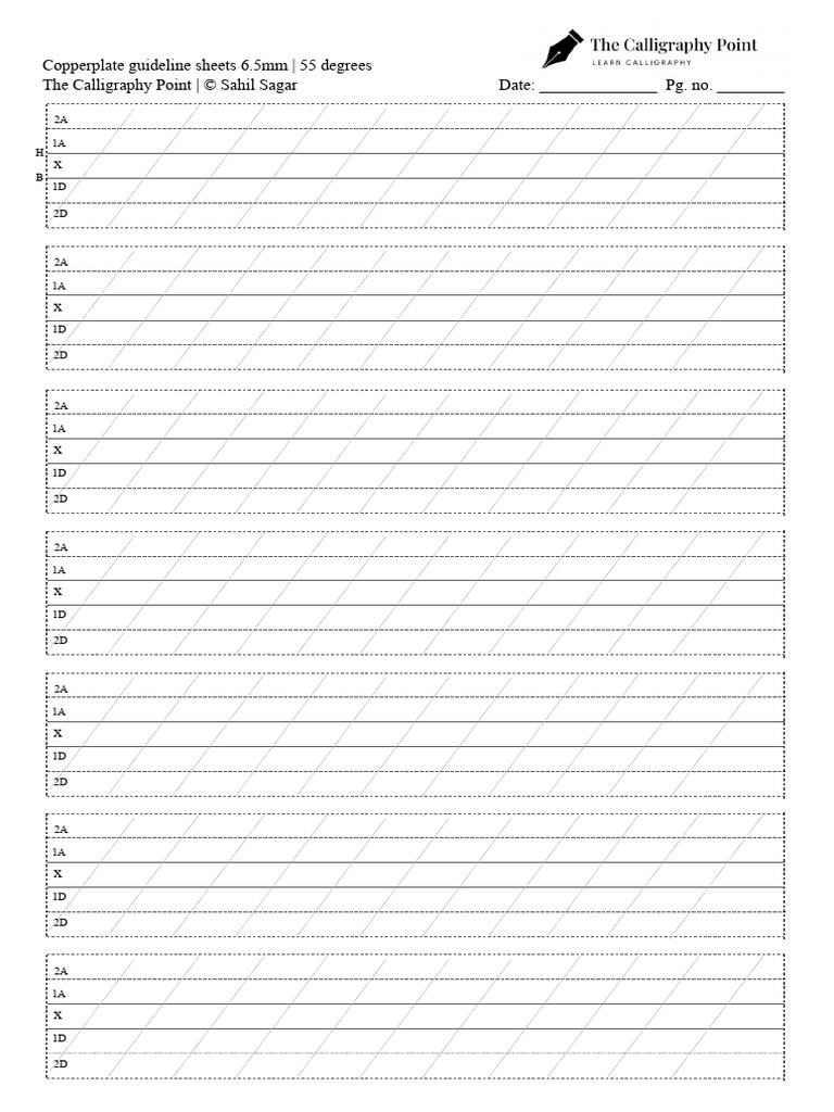 6.5mm Copperplate Guideline Sheets | PDF