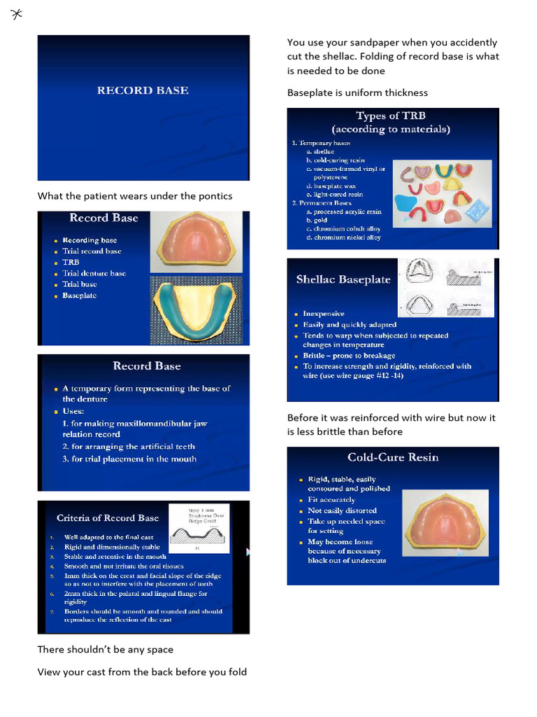 Prostho III Lab Notes | PDF