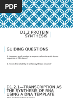 DNA vs. RNA and Protein Synthesis | PDF | Translation (Biology) | Rna