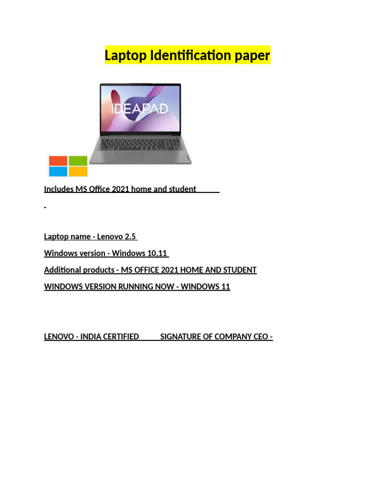 Laptop Identification Paper 1 | PDF