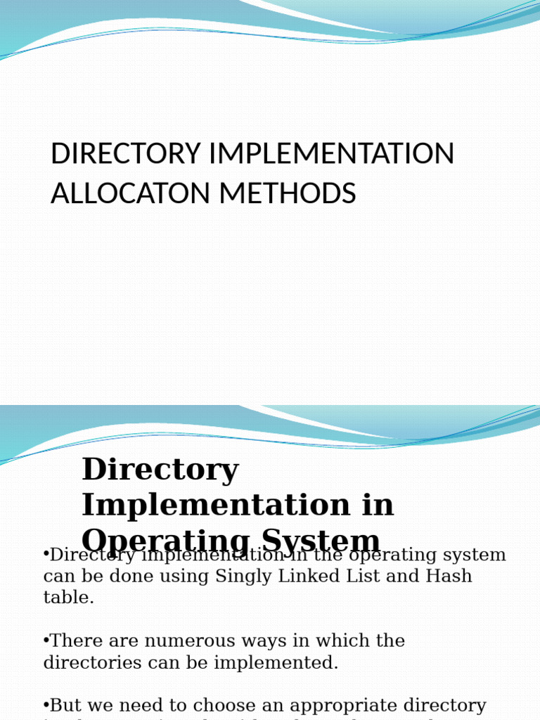 Directory Implementation Allocaton Methods | PDF