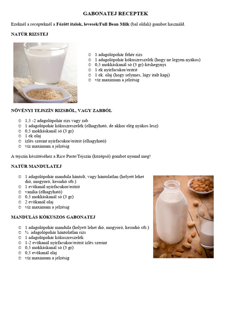 Gabonatej Receptek | PDF