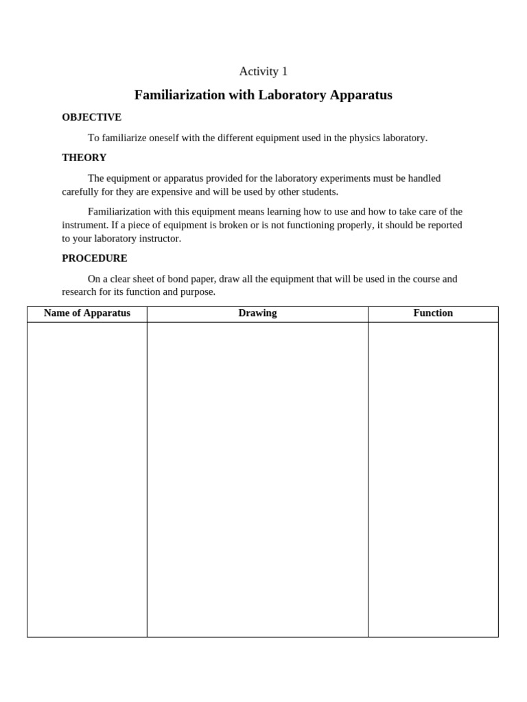 Physics Lab Equipment Guide | PDF