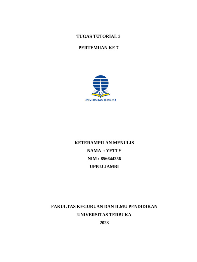 TUGAS Keterampilan Menulis 3 | PDF