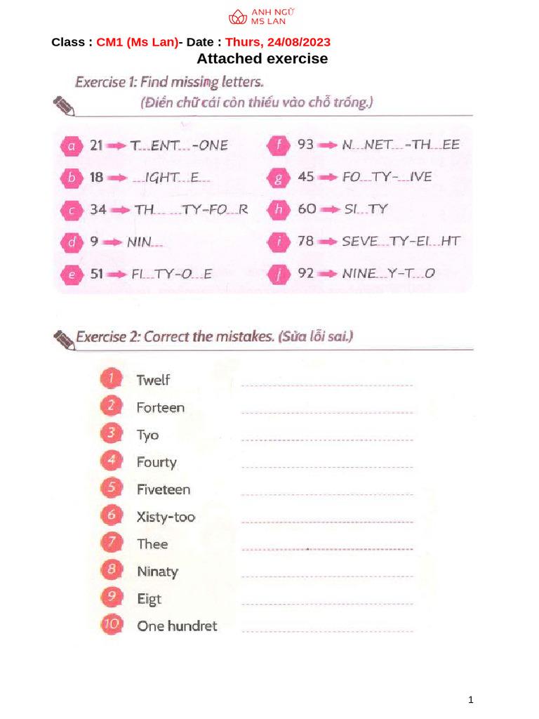 Attached exercise-GRFMovers-Unit 5- L2-pg41 | PDF