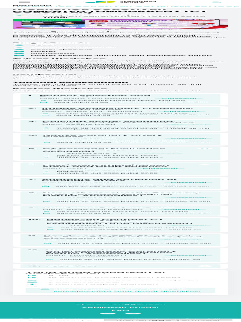WORKSHOP CORONARY COMPUTED TOMOGRAPHY (CT CORONARY) - LMS Kemkes | PDF ...