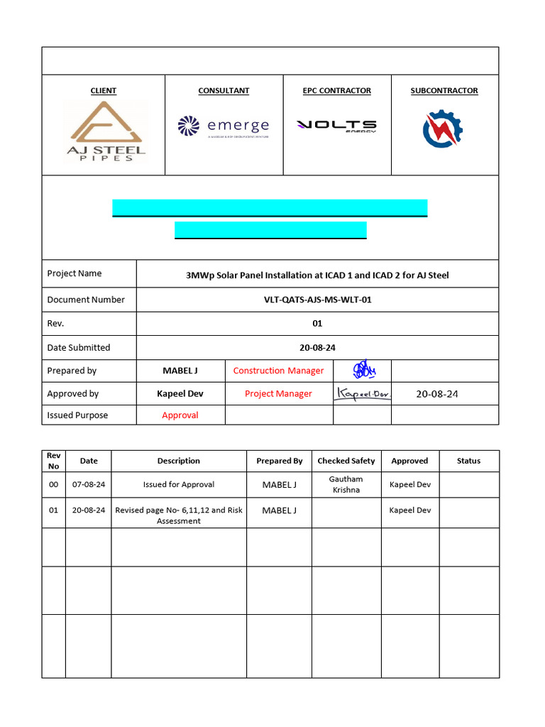 QATS Water Leakage Test Method Statement Updated | PDF | Occupational ...