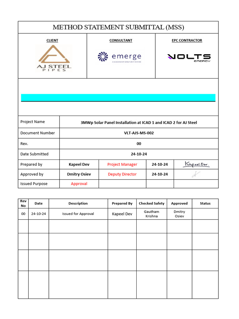 VLT-AJS-MS-002 MS For PV Module Offloading | PDF | Solar Panel | Safety