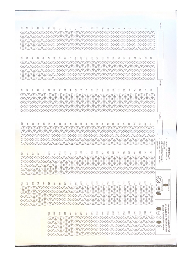 Cse Practice Answer Sheet 3 | PDF