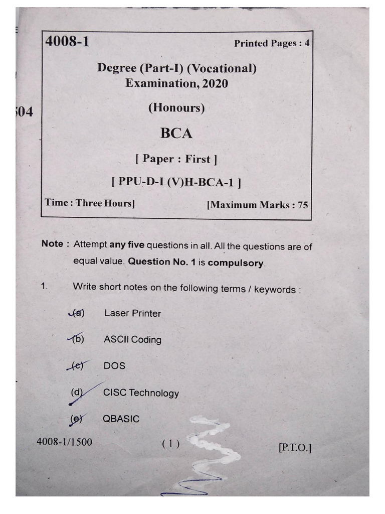 BCA 1st Year 2020 | PDF