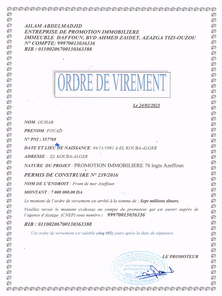 Ordre Virement... | PDF