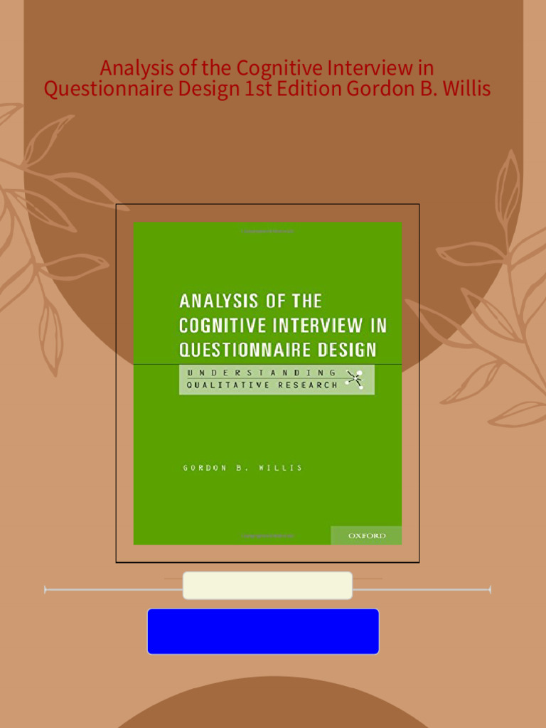 Complete Analysis of The Cognitive Interview in Questionnaire Design ...