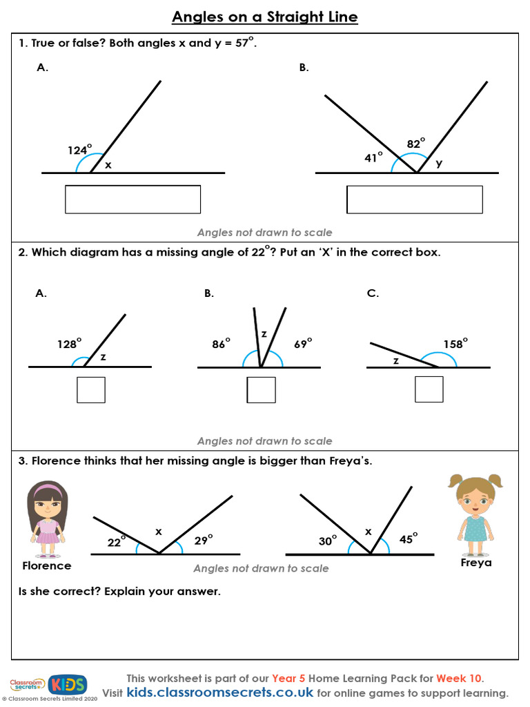 Day 2 Angles On A Straight Line Task | PDF