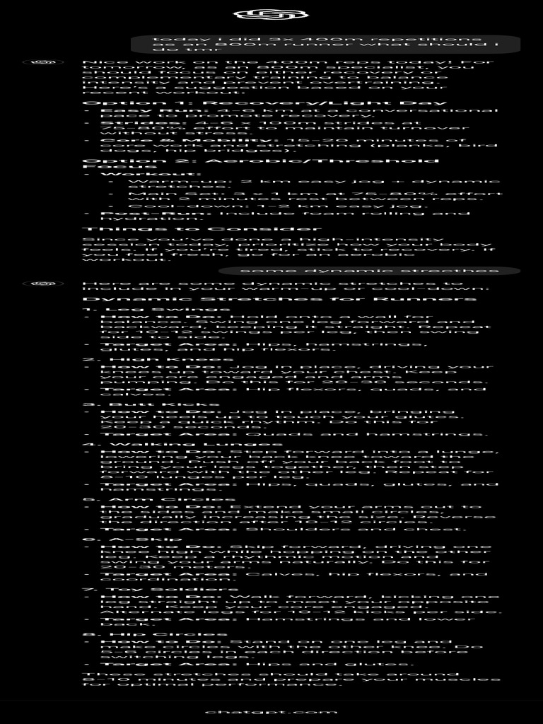 800m Training Plan | PDF