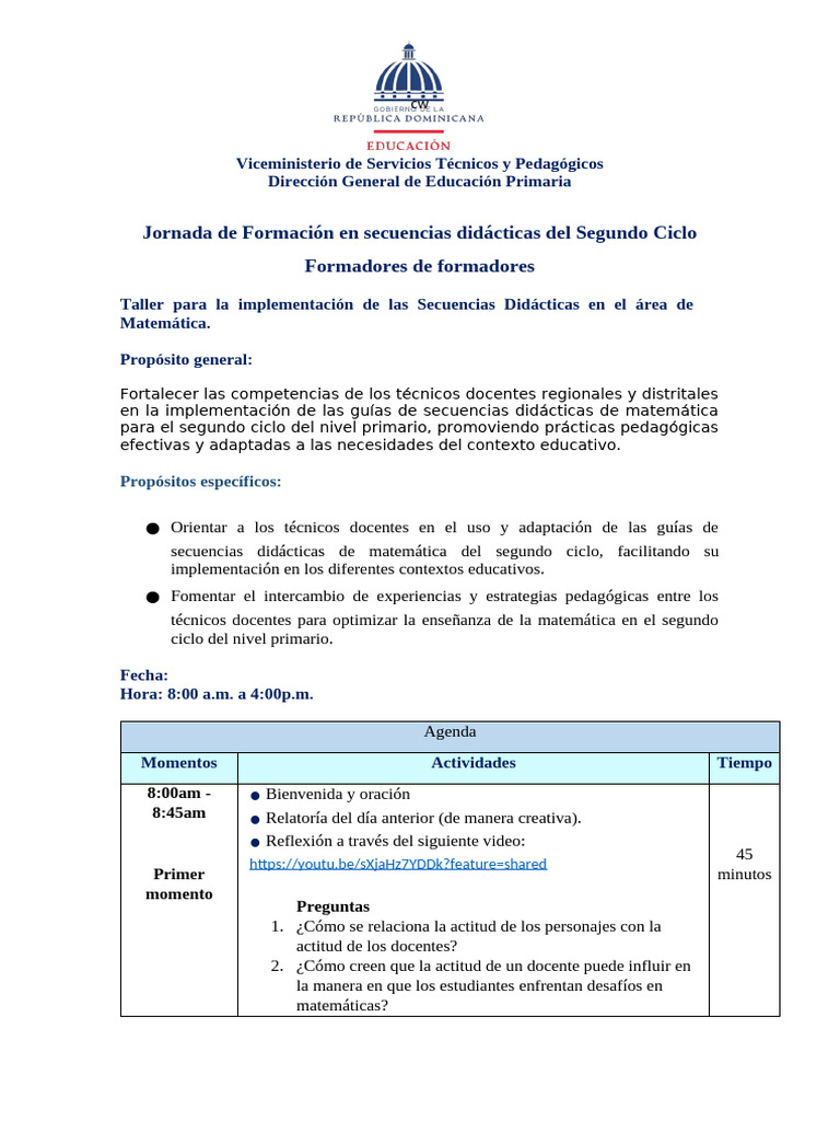 Agenda Facilitadores Matemática | PDF | Educación primaria | Enseñando
