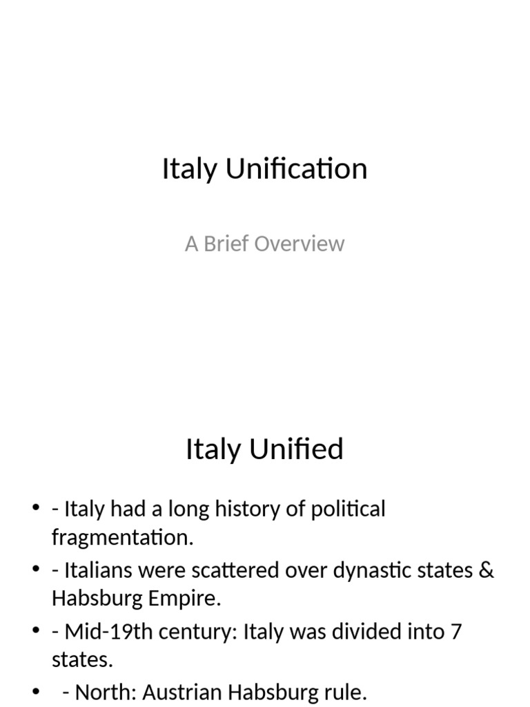 Italy Unification | PDF