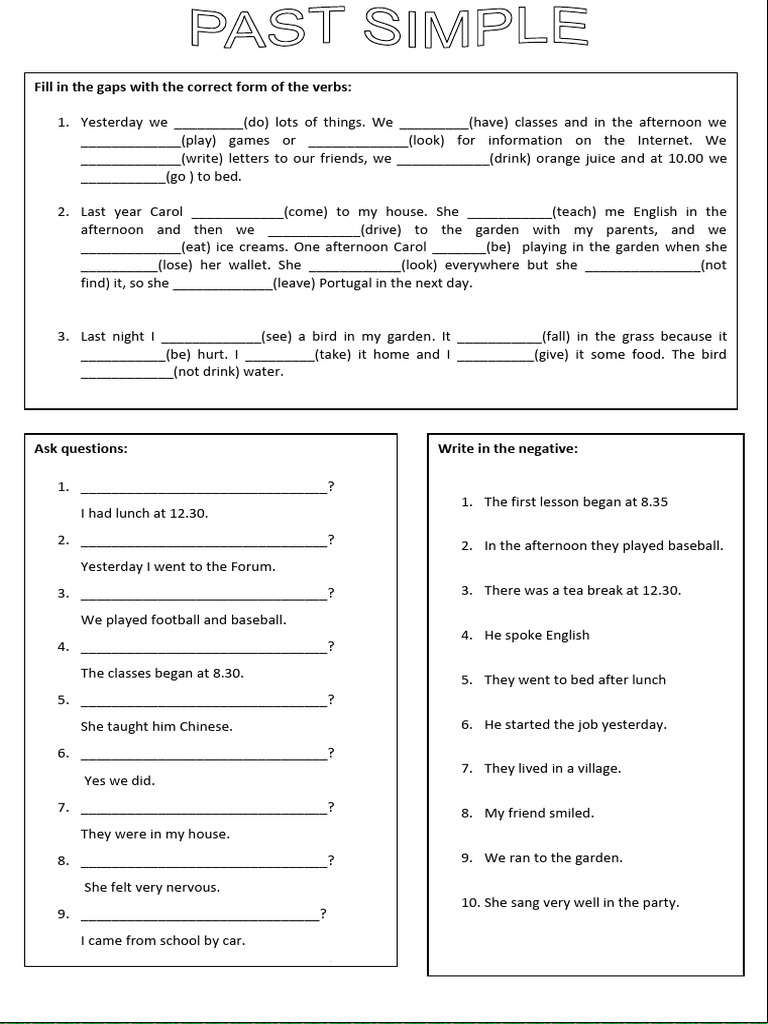 Past Simple | PDF | Drink | Hot Drinks