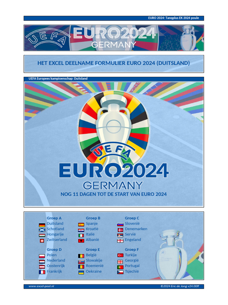 EK2024 Deelnameformulier Excel v24.00ff | PDF