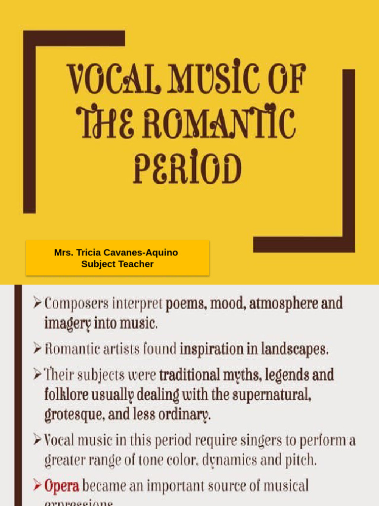 Q4 Lesson 1 Vocal Music of Romantic Period | PDF