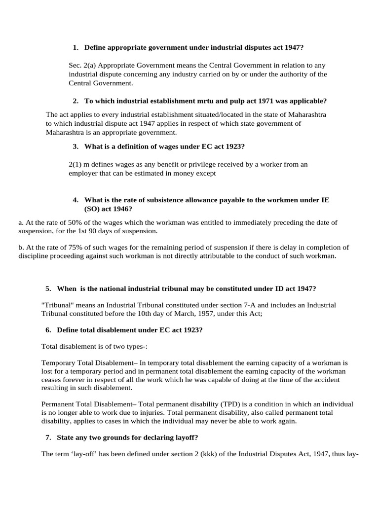 labour law short answers | PDF | Employment | Lockout (Industry)