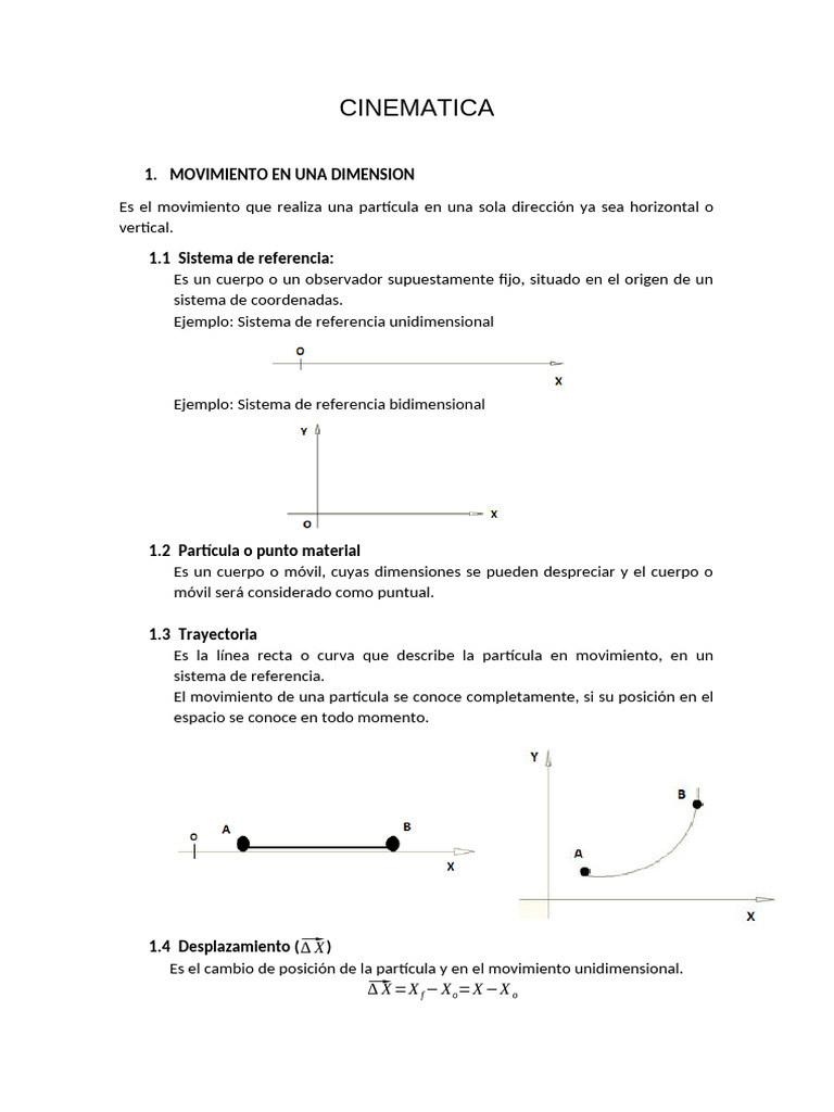 CINEMATICA Teoria | PDF | Aceleración | Velocidad