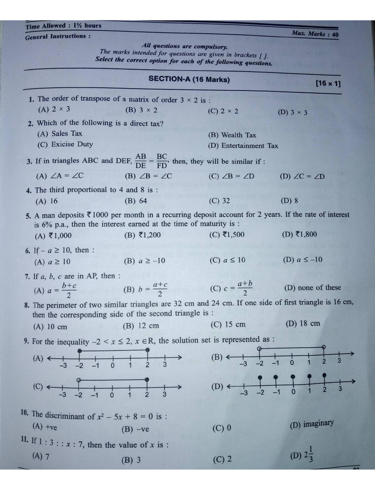 Practice Paper Maths | PDF
